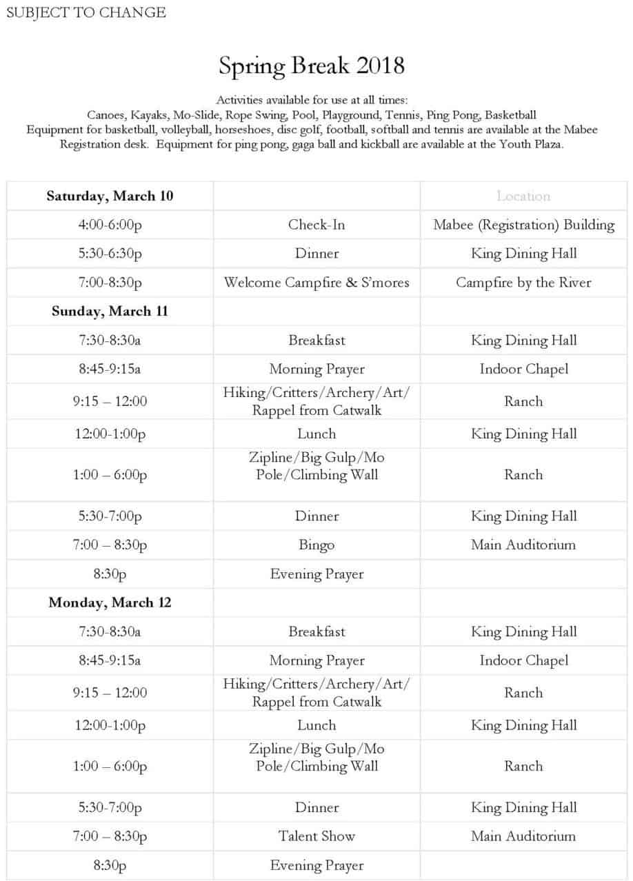 Spring Break Getaway • Presbyterian Mo-Ranch Assembly