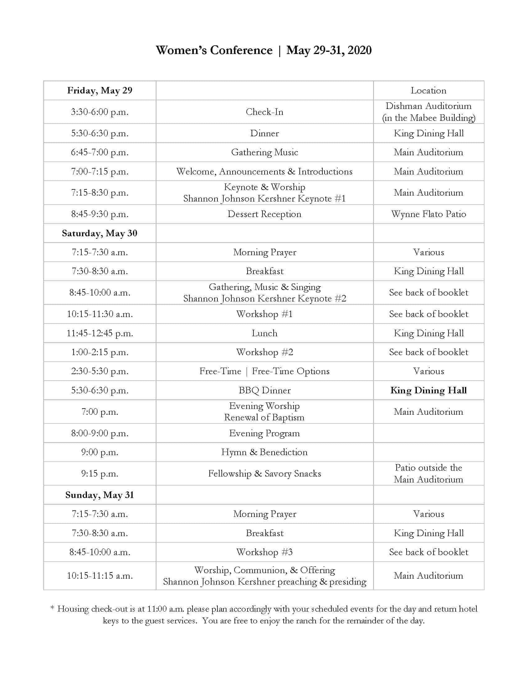 Women's Conference • Presbyterian Mo-Ranch Assembly