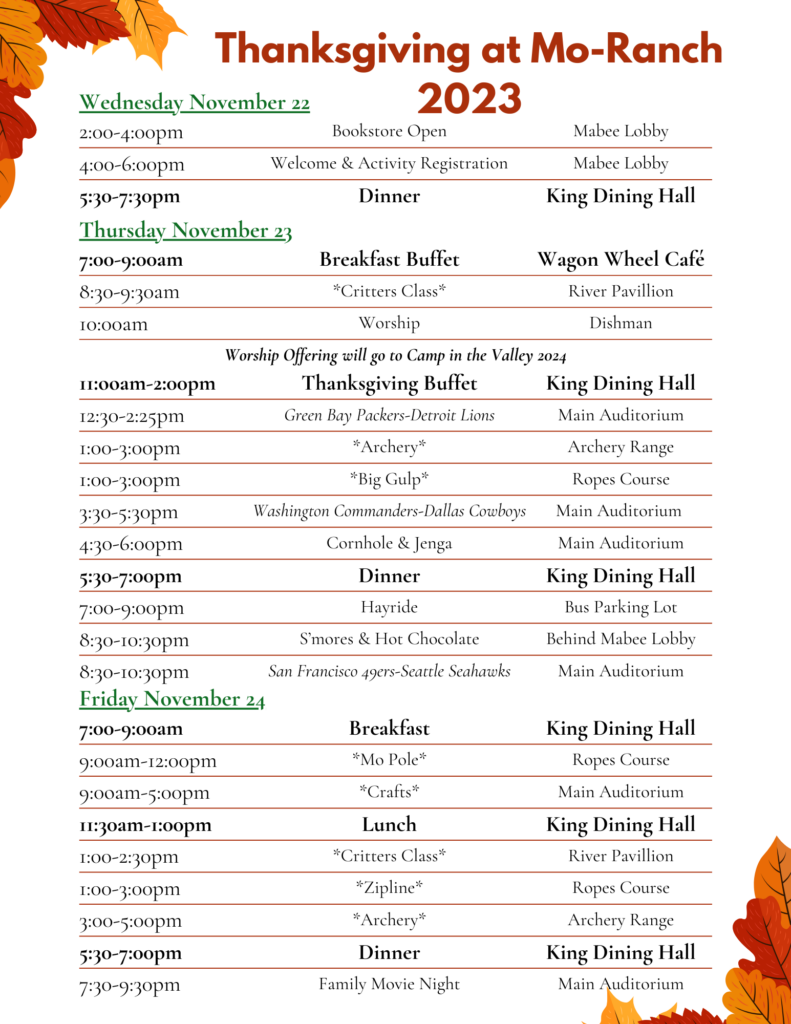 Thanksgiving at Mo • Presbyterian Mo-Ranch Assembly