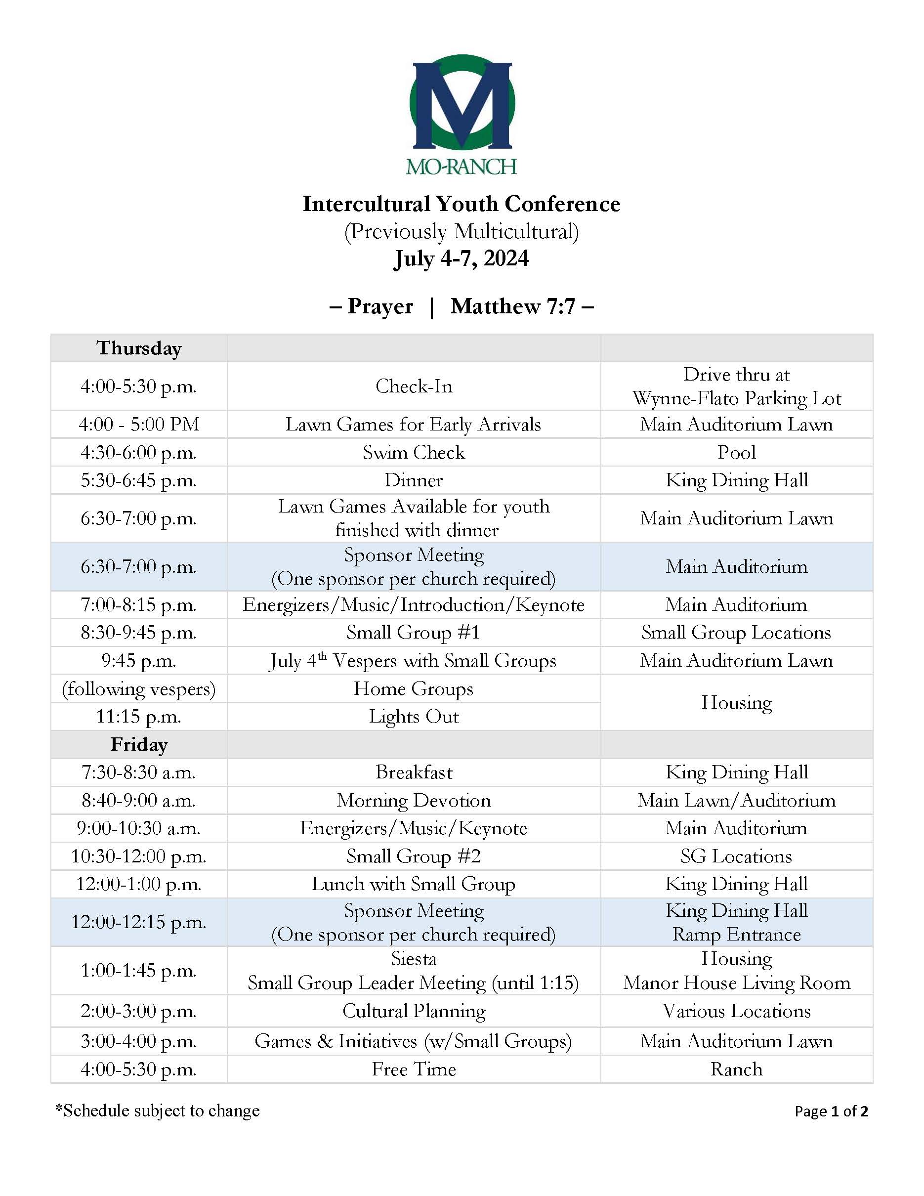 Multi-Cultural Youth Conference » Mo-Ranch Assembly