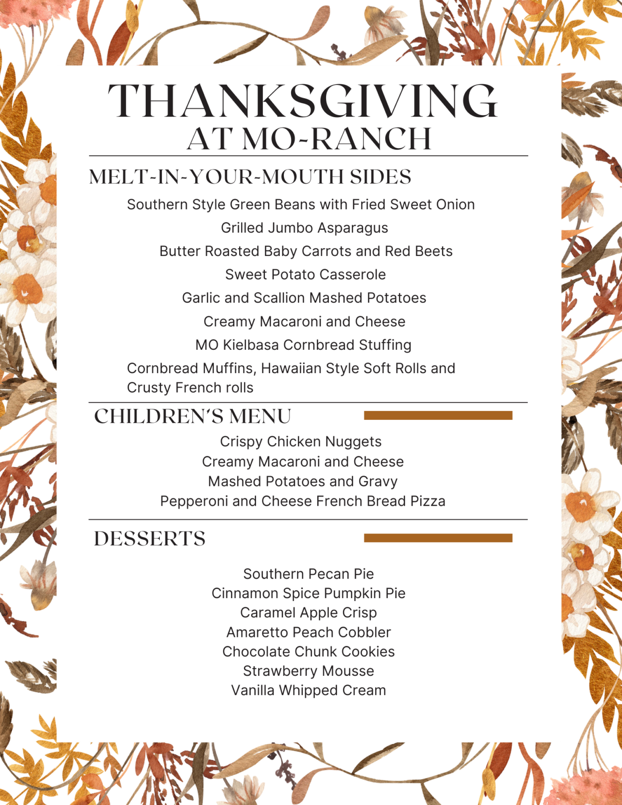 Thanksgiving at Mo • Presbyterian Mo-Ranch Assembly